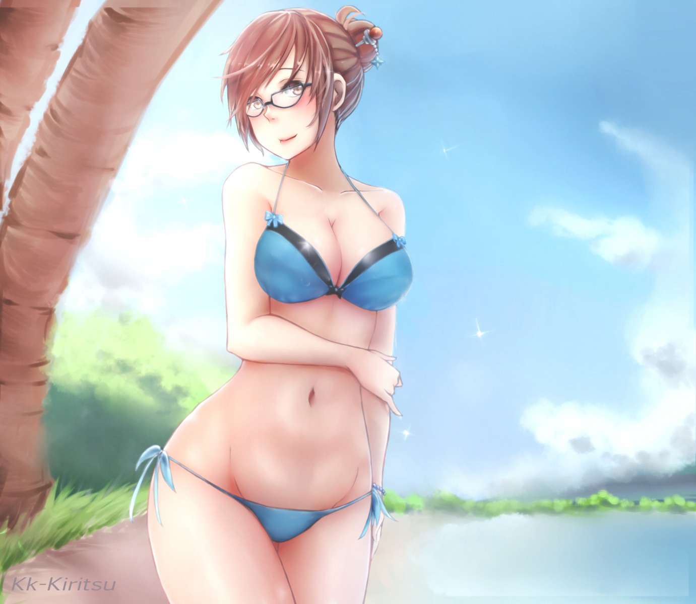kk kiritsu overwatch mei (overwatch) bikini cleavage megane swimsuits | #360641 | yande.re